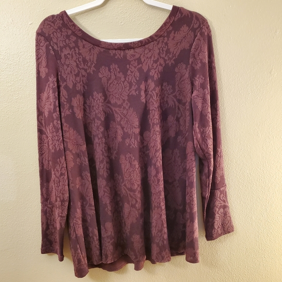 Knox Rose Sweaters Knox Rose Maroon Purple Tie Back Boho Floral